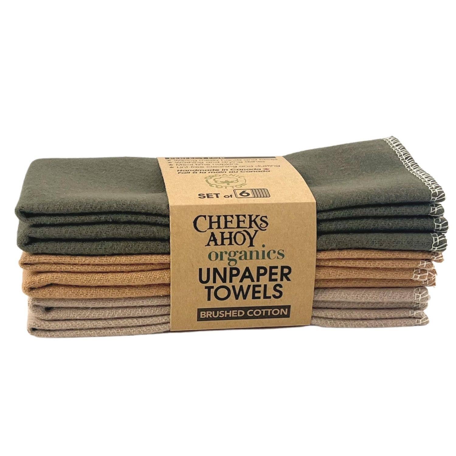 Organic Cotton Non•Paper Towels - Earth Tones | Meli Market